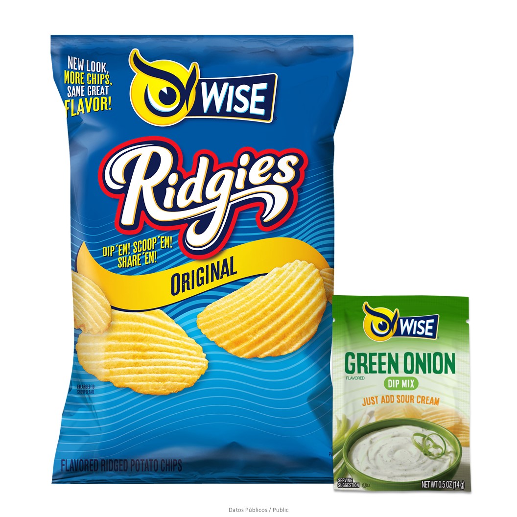 Wise Snacks Ridgies + Green Onion Dip Mix - bundle